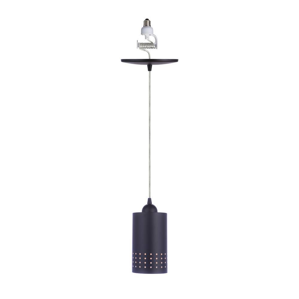 Worth Home Products Instant Pendant Light 6 In. Matte Black Recessed ...