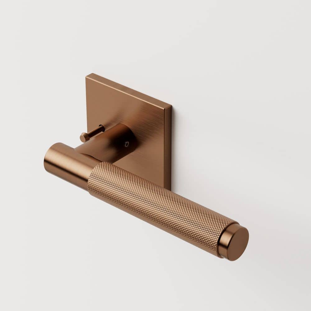 McBowery Taylor Brushed Gold Heavy Duty Knurled Interior Door Handle ...