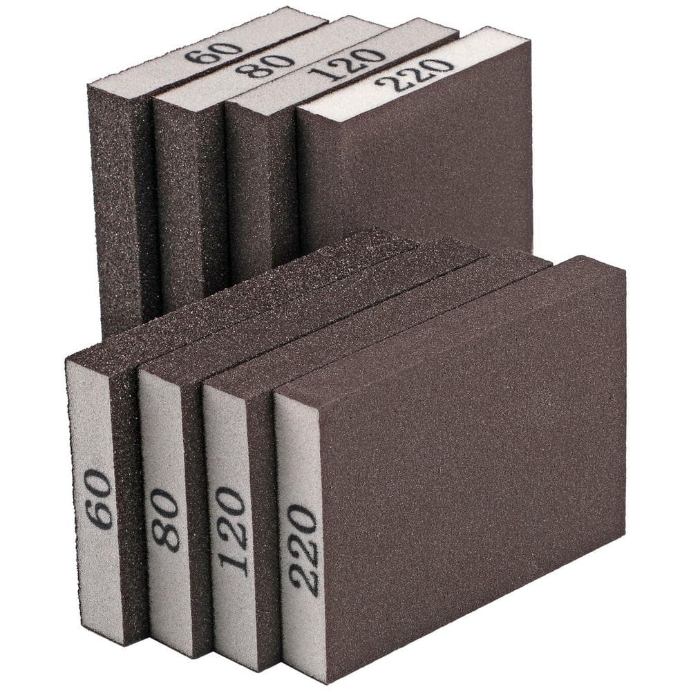 8Pck Sanding Sponge Blocks, 60/80/120/220 Grit Assortment, High-Elastic ...