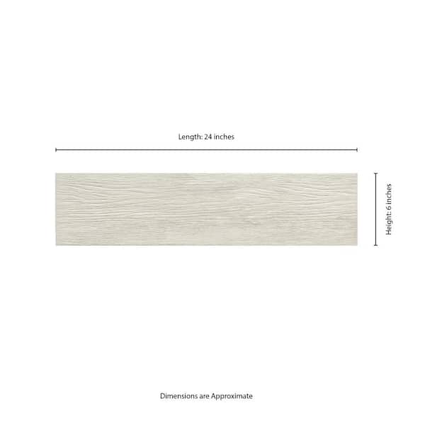 TrafficMaster Capel Bianco 6 in. x 24 in. Matte Ceramic Wood Look Floor ...