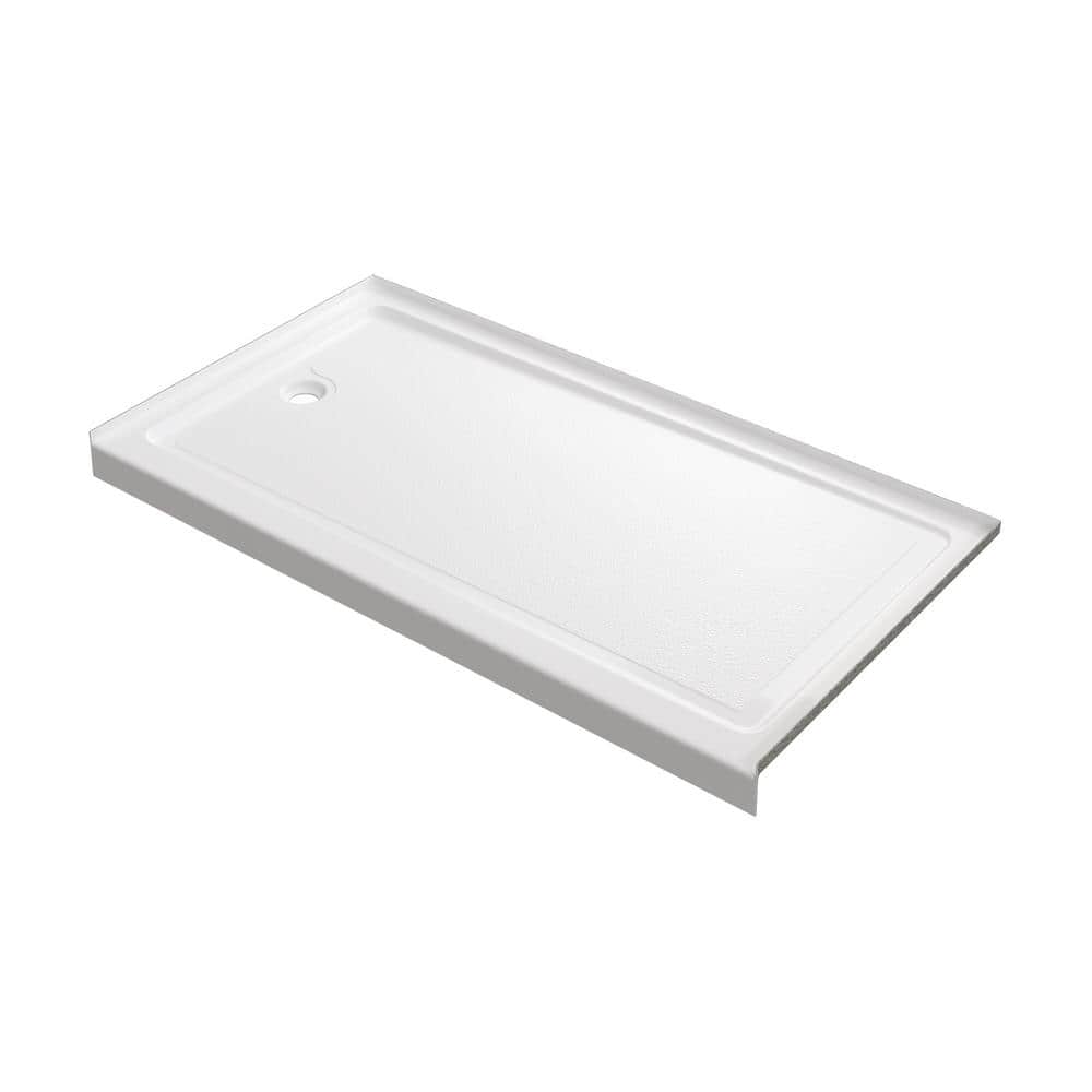 PULSE Showerspas 60 in. L x 30 in. W Alcove Shower Pan Base with Front ...