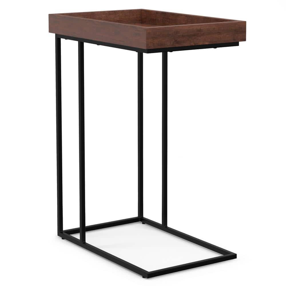 Simpli Home Gallagher 12 in. W Solid Mango Wood and Metal Rectangle ...