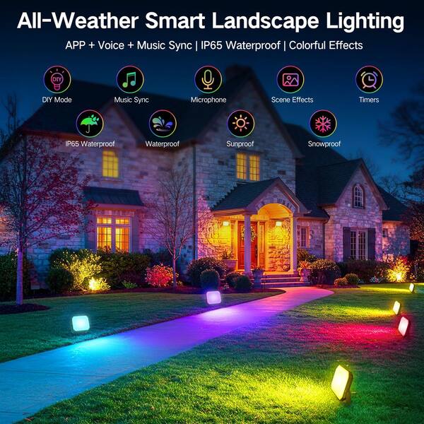 Christmas Flood Light Effects Govee RGBIC Permanent Outdoor