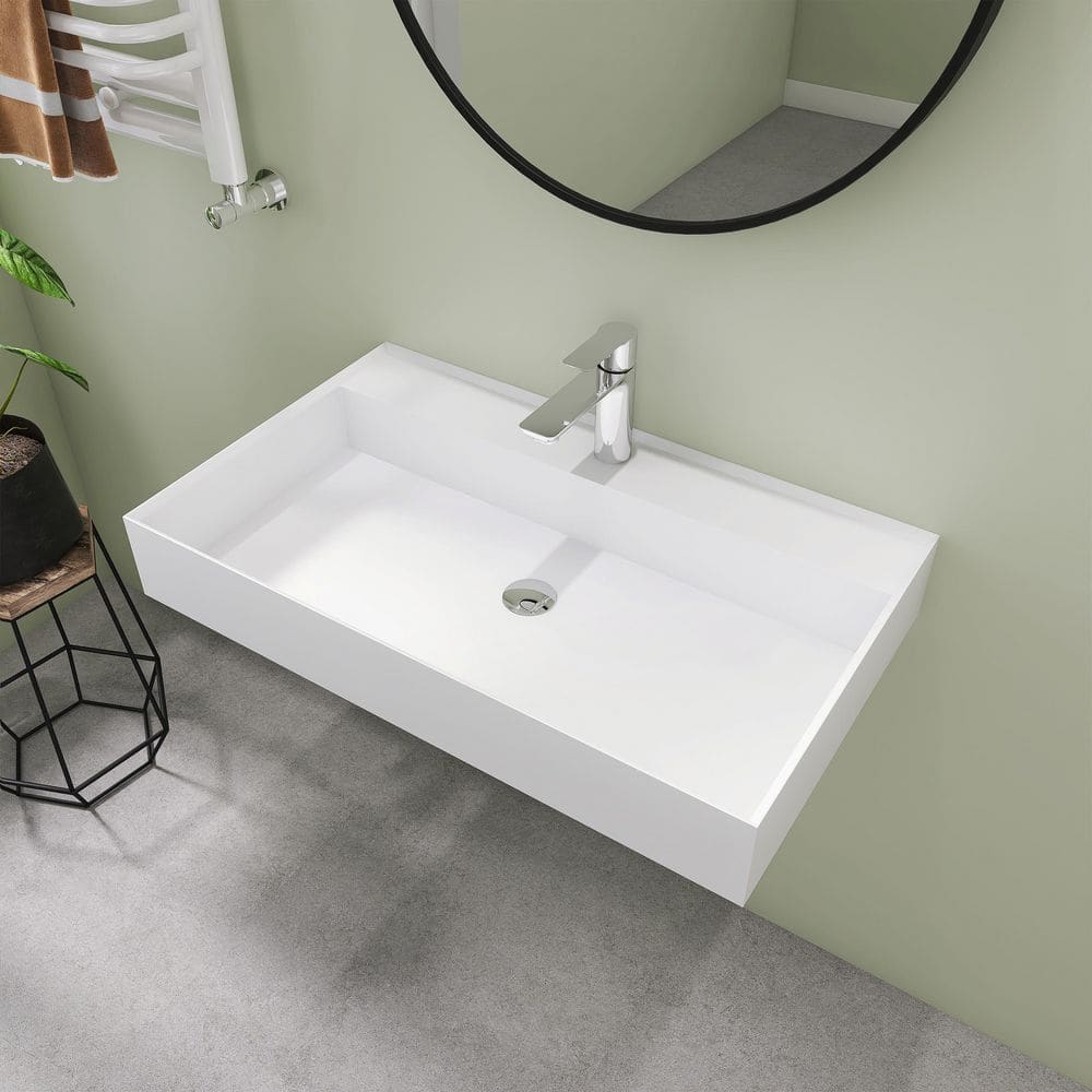 SJ STAR&JANE 31-1/2 in. x 19 in. Rectangular Bathroom Vessel Sink in ...