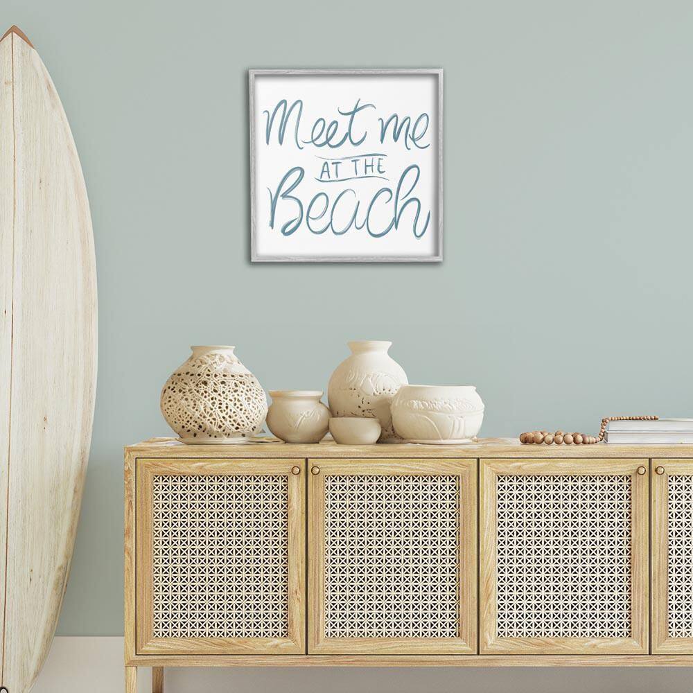 Stupell Industries Minimal Meet At Beach by SunDance Group Gray Framed ...