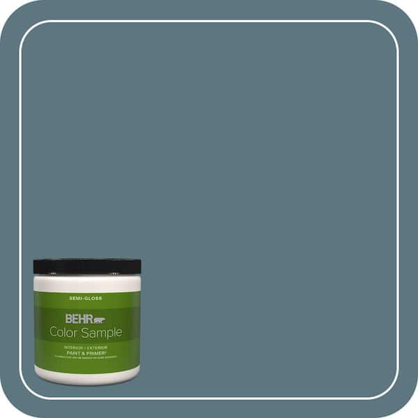 BEHR PREMIUM PLUS 8 oz. #530F-6 Heron Semi-Gloss Interior/Exterior ...