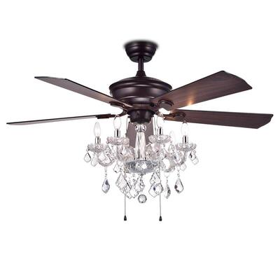 WAREHOUSE OF TIFFANY Miyaka 29 in. Indoor Rustic Bronze Ceiling Fan ...