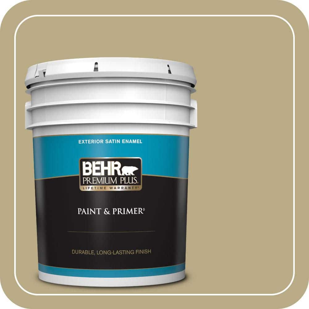 BEHR PREMIUM PLUS 5 gal. #PPU8-08A Makrut Lime Satin Enamel Exterior ...
