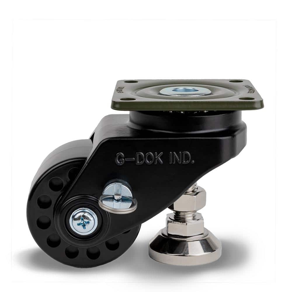 Foot Master GDL 3 in. Nylon with Brake Swivel Flat Black Plate Mounted ...