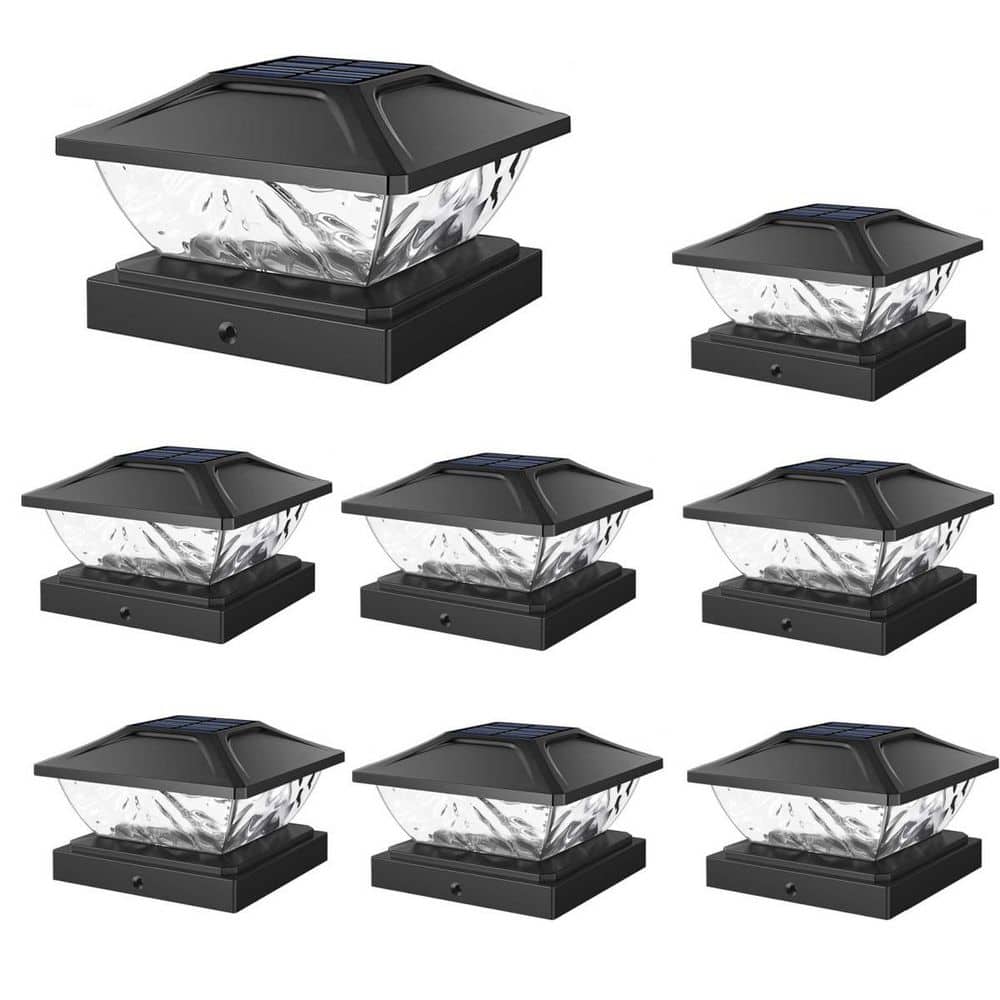 Afoxsos Solar Post Cap Lights 8-Pack Outdoor Waterproof Fits 4x4 5x5 ...