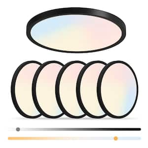 GCGAFUL 16 in. Round Modern White Integrated LED Flush Mount Ceiling ...