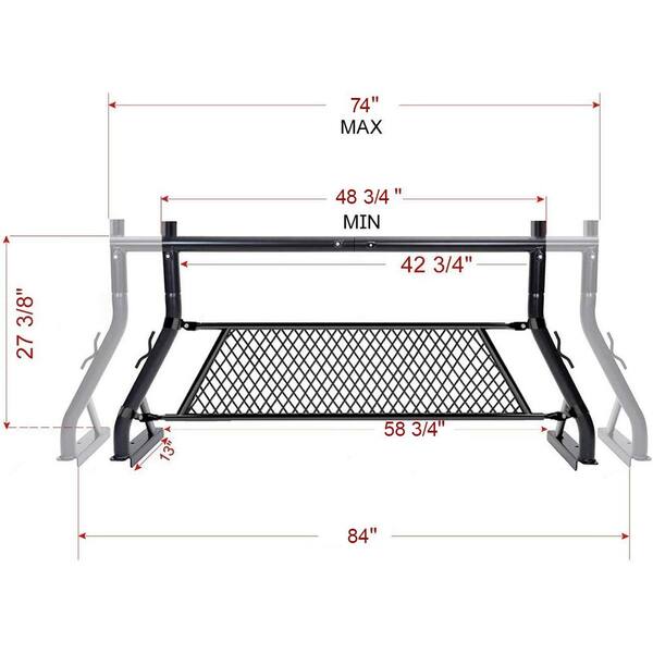 Buy 800 Ibs. Capacity Universal Steel Pickup Truck Rack with Removable ...