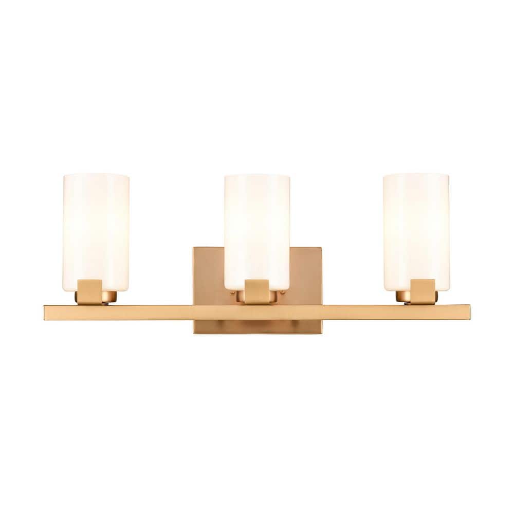 Titan Lighting Central 3-Light Brushed Gold Transitional Vanity Light ...