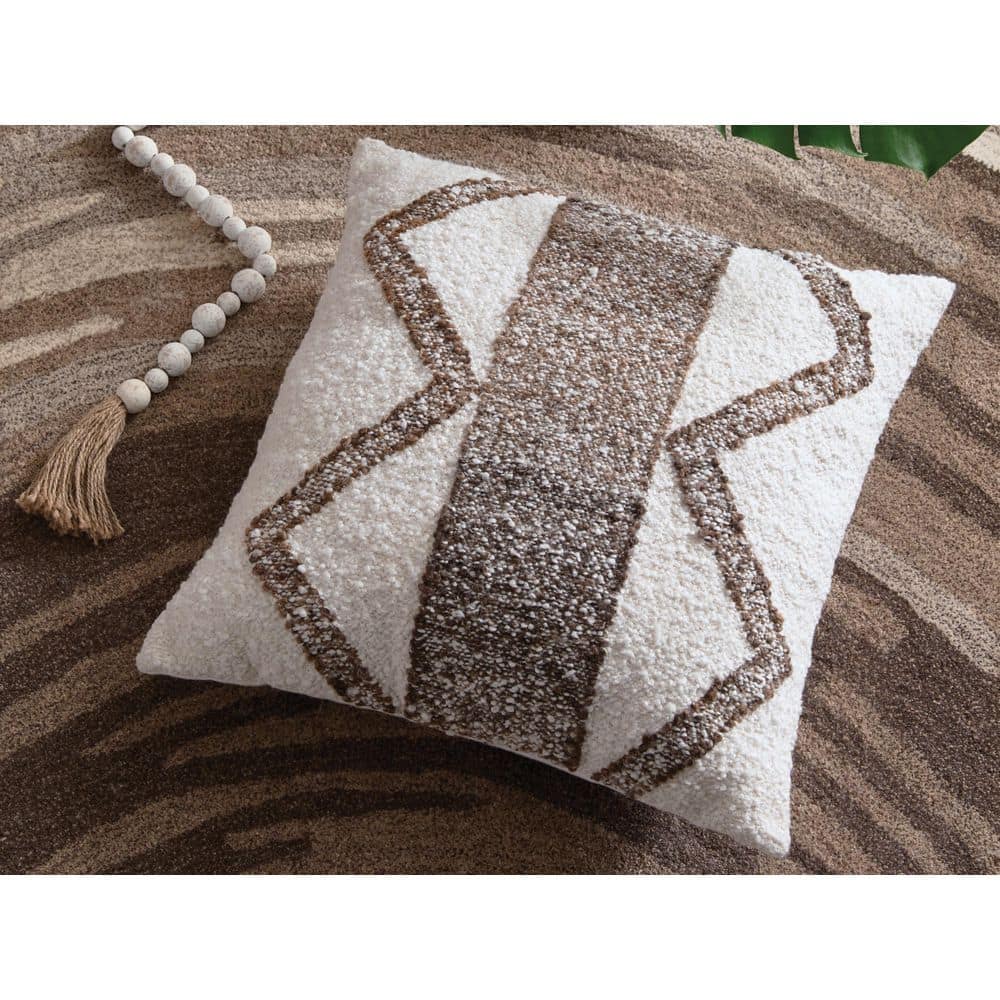 Signature DESIGN BY ASHLEY Cortlen Beige/Dark Brown Geometric Polyfiber ...