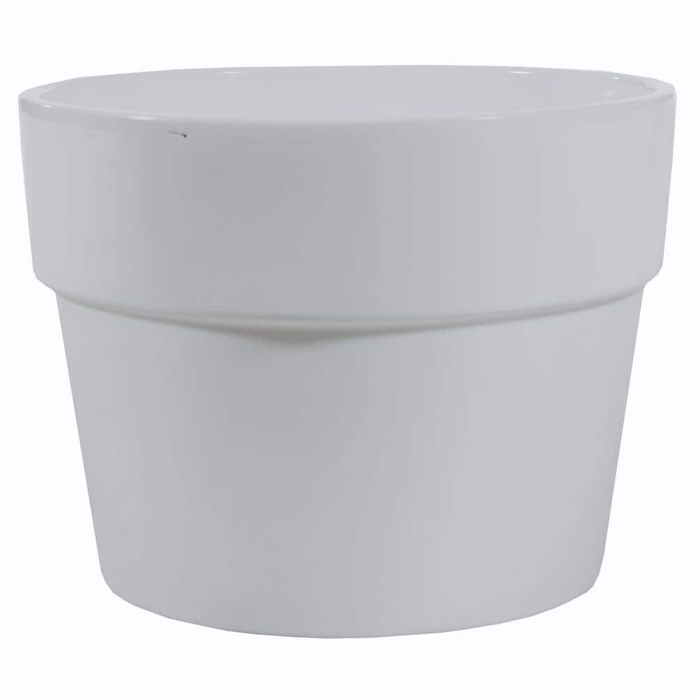 Euro 6 in. Dia White Ceramic Pot EURO6W - The Home Depot