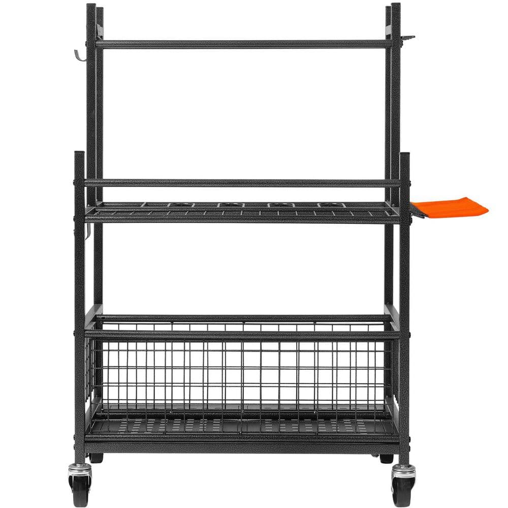 SKYSHALO 16-slot garden tool organizer with hooks Metal yard tool rack ...