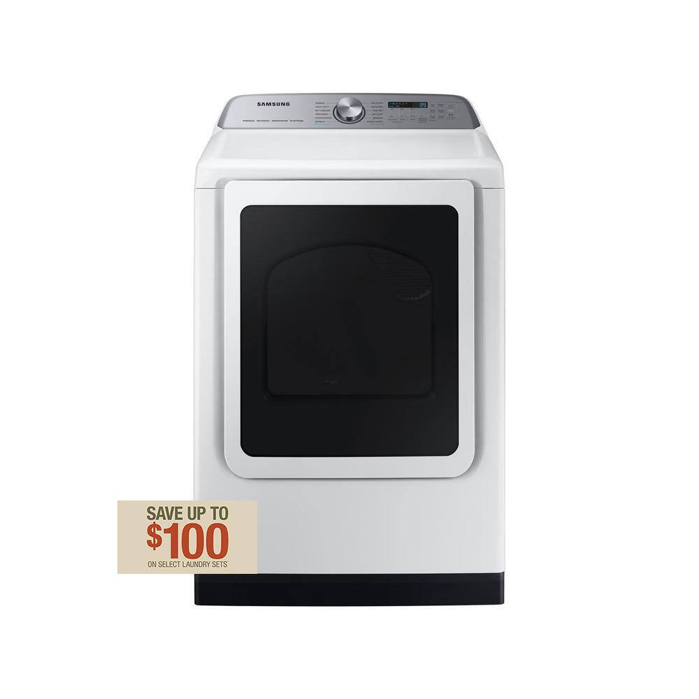 Samsung 7.4 cu.ft. vented Smart Front Load Gas Dryer with Steam ...