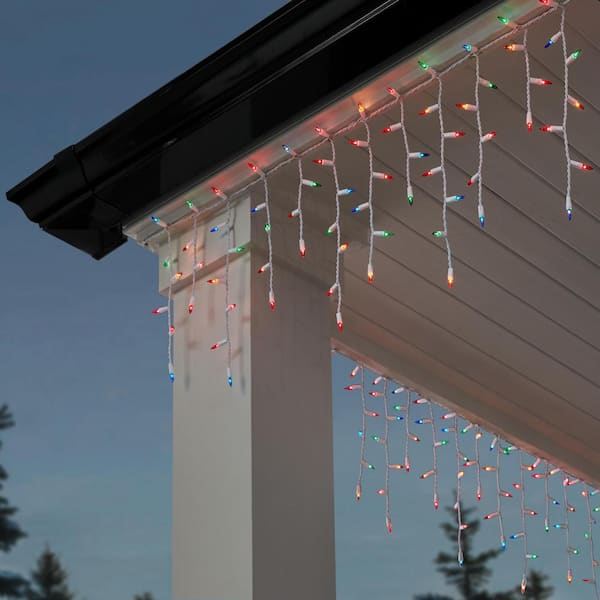 Home Accents Holiday 200 Multi Colored Christmas Incandescent Mini Icicle Lights 24RT0172416M The Home Depot