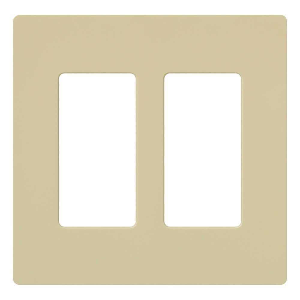 Lutron Claro 2 Gang Wall Plate for Decorator/Rocker Switches, Gloss ...