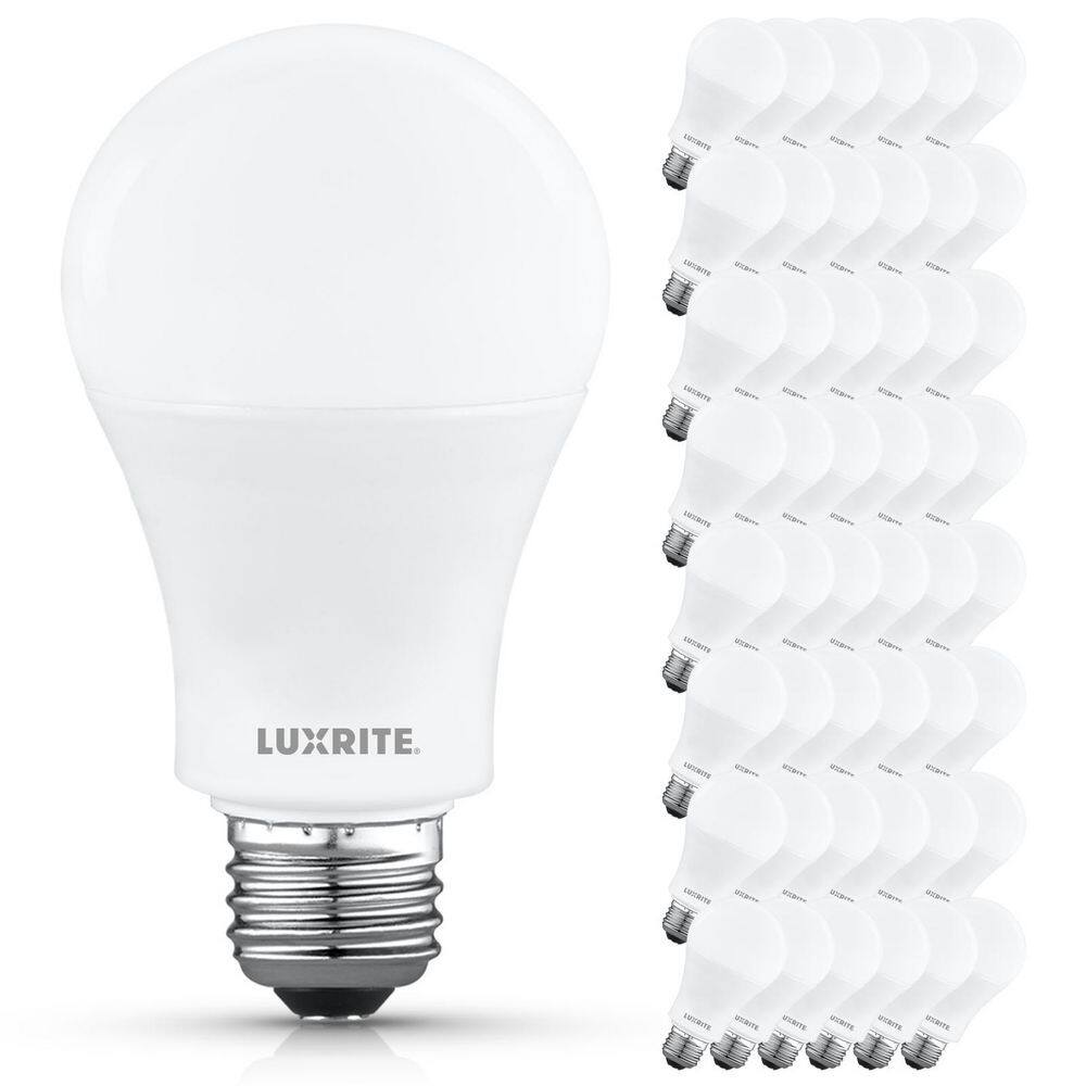 LUXRITE 100-Watt Equivalent A19 LED Light Bulb 4000K Cool White 12.5W ...