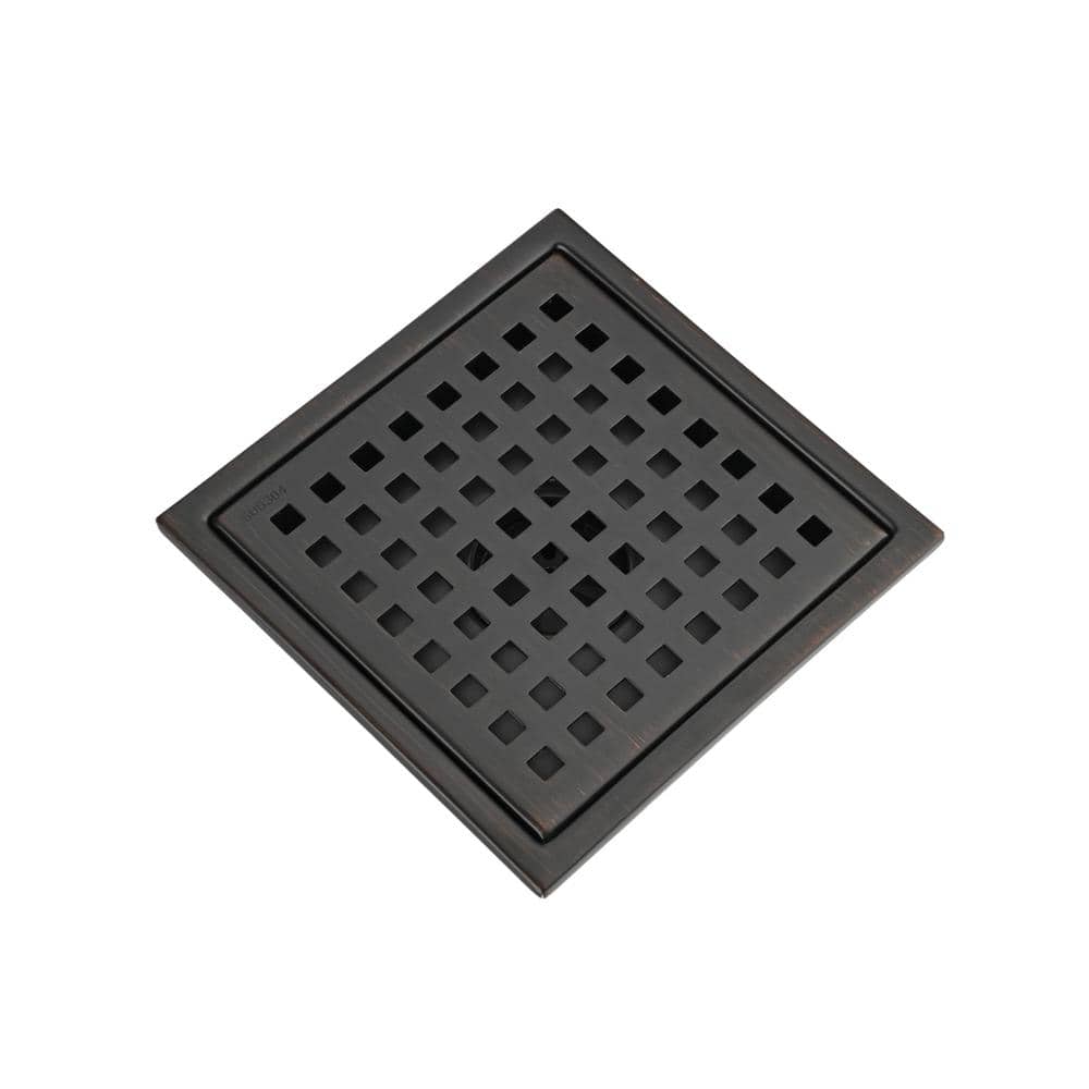 Tileon 1-Piece 6 in. Stainless Steel Square Shower Floor Drain Bath ...