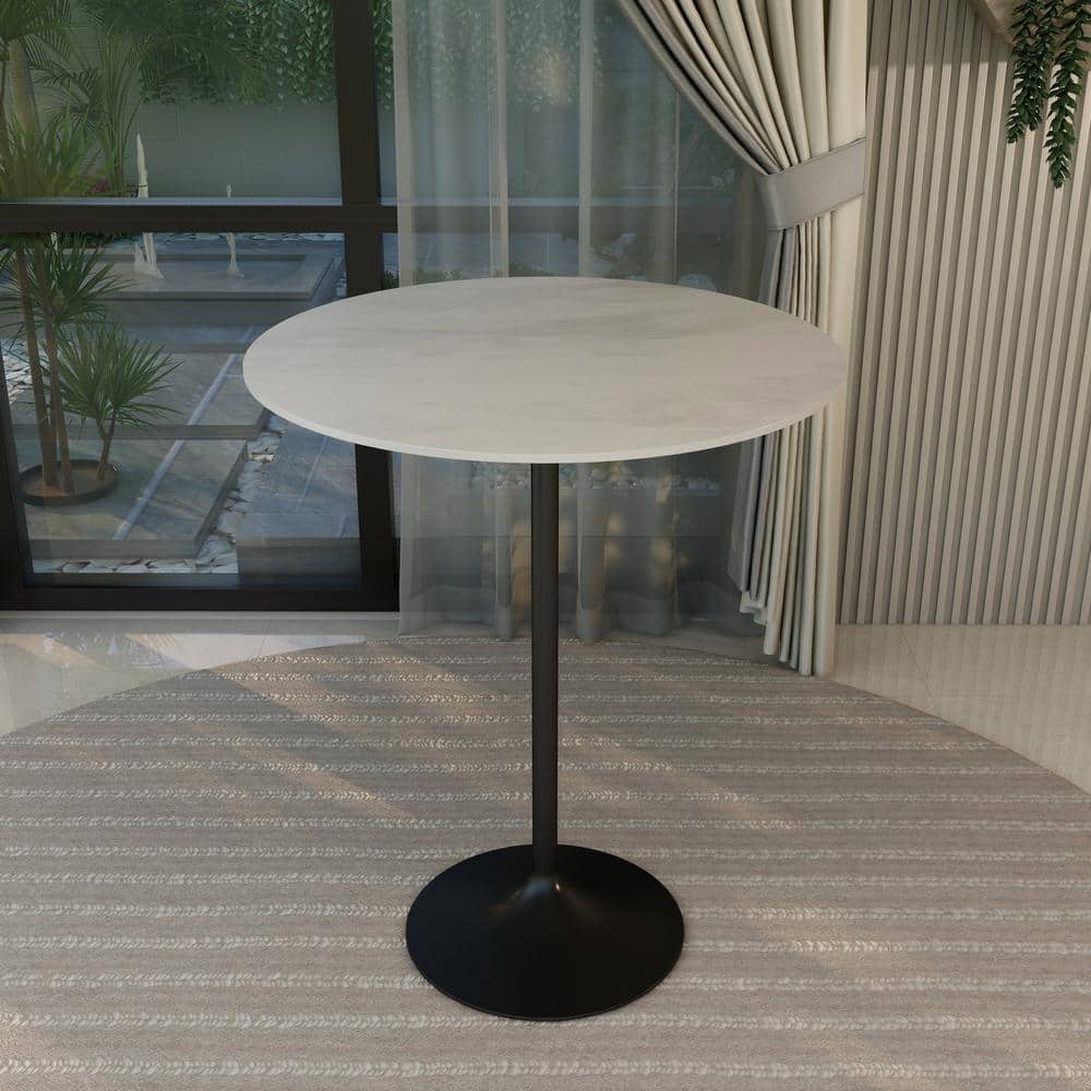 Leisuremod Round 36 in. Bar Height Dining Table with Sintered Stone Top ...