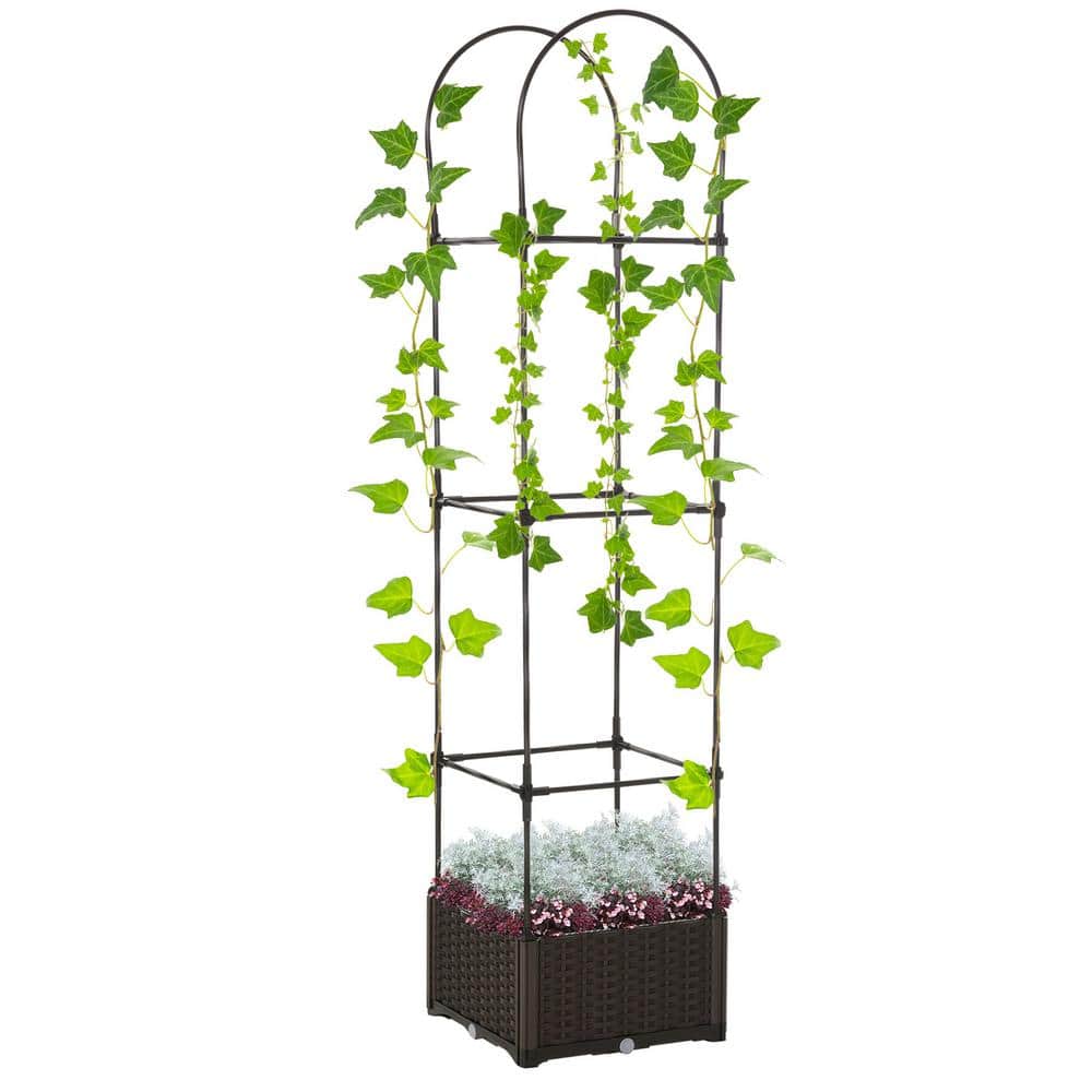 ToolCat 69 .75 in. x 15.75 in. Raised Garden Bed with Trellis, Planter ...