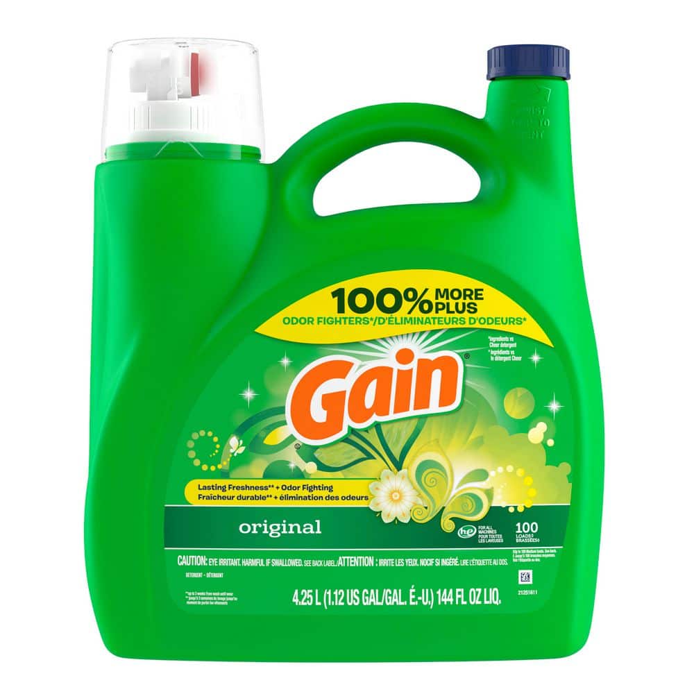 Gain 144 oz. HE Original Scent Liquid Laundry Detergent (100-Loads) 003077219123 - The Home Depot