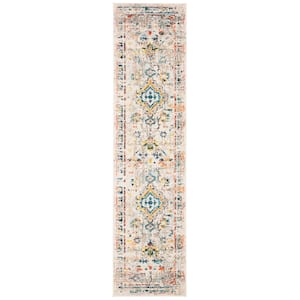 SAFAVIEH Madison Cream/Blue 2 ft. x 6 ft. Border Runner Rug MAD474B-26