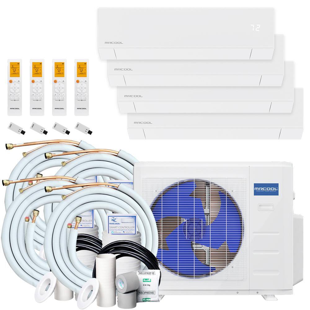 MRCOOL Olympus 36,000 BTU 3-Ton 4-Zone 22.5 SEER Ductless Mini Split AC and Heat Pump with 4-9K ...