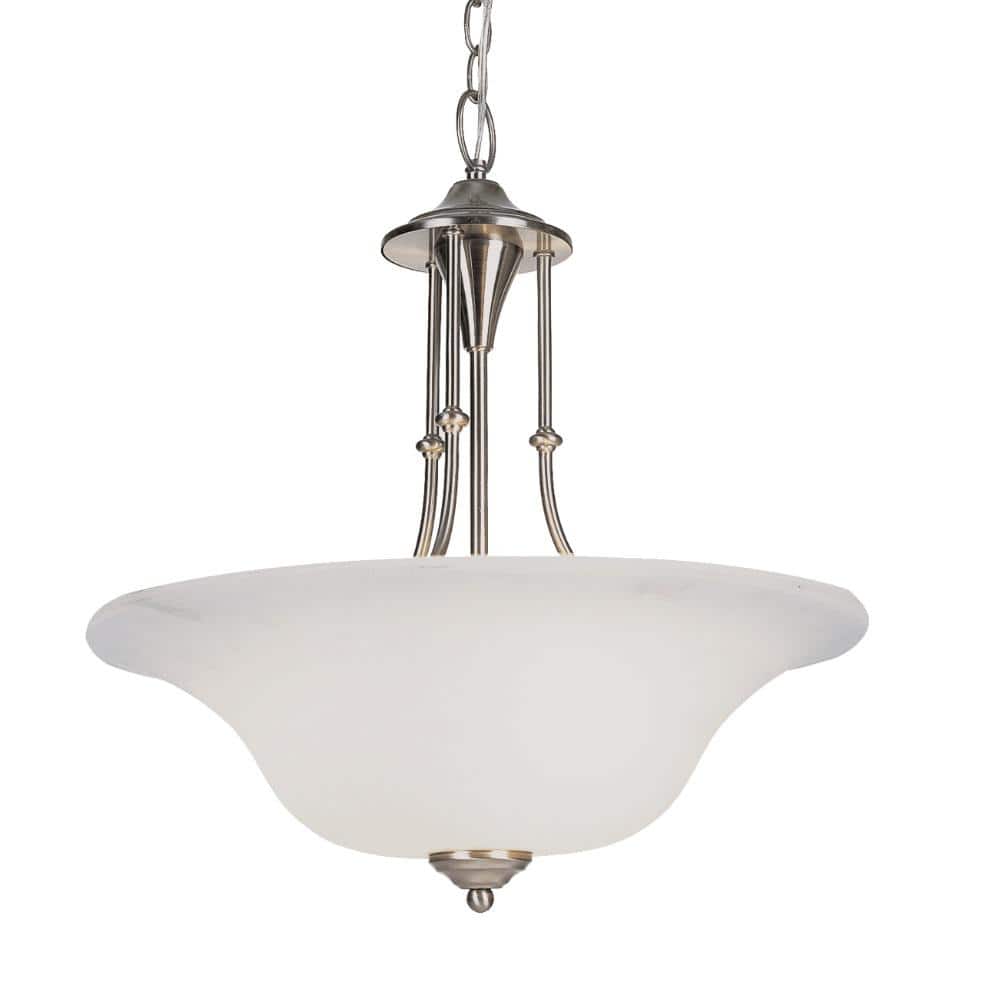 Bel Air Lighting Perkins 3-Light Brushed Nickel Pendant Light Fixture ...