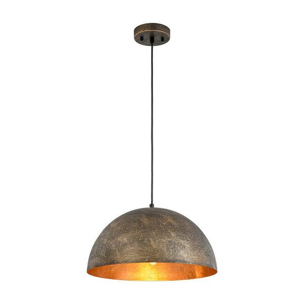 Y'INSP Brava 1-Light Antique Bronze Dome Pendant Light with Metal Shade ...