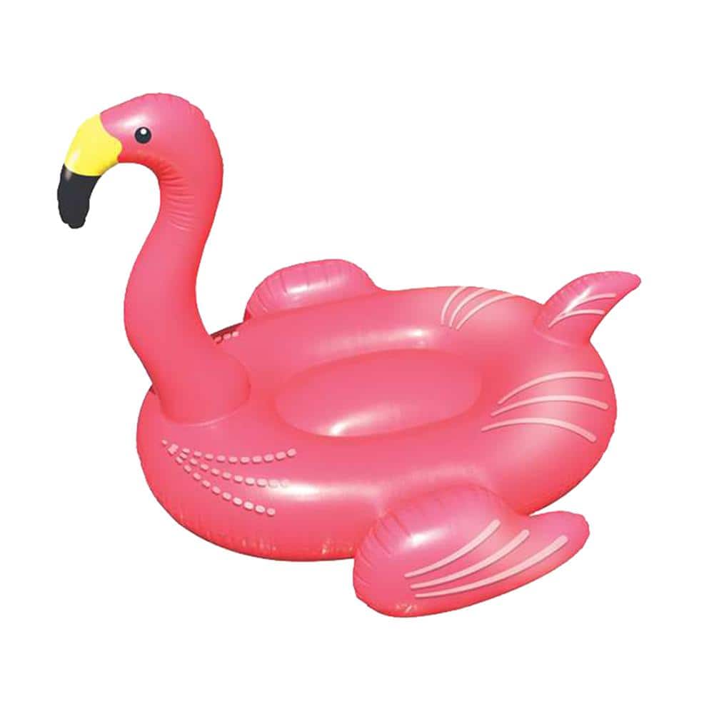 Swimline Pink Giant Flamingo Inflatable Ride-On Swimming Pool Raft ...