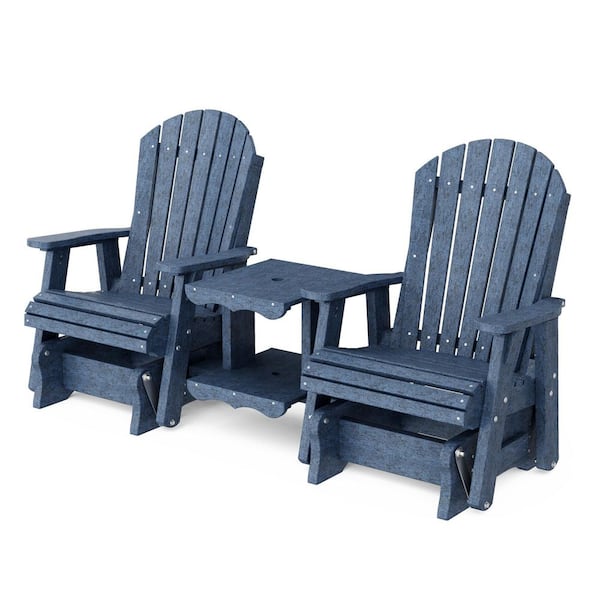 Wildridge Heritage 2-Person Patriot Blue HDPE Plastic Outdoor Double ...