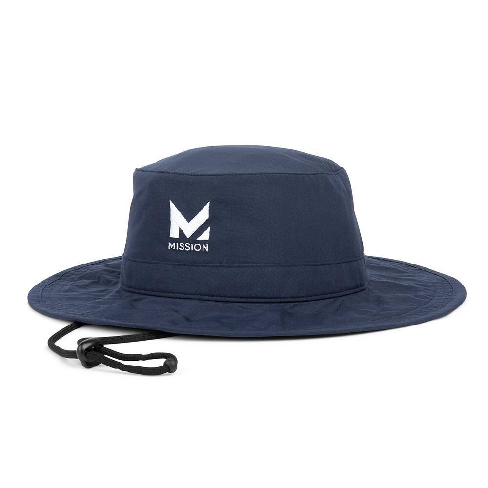 Mission Cooling Wide Brim Polyester Hat-Navy 111622B - The Home Depot