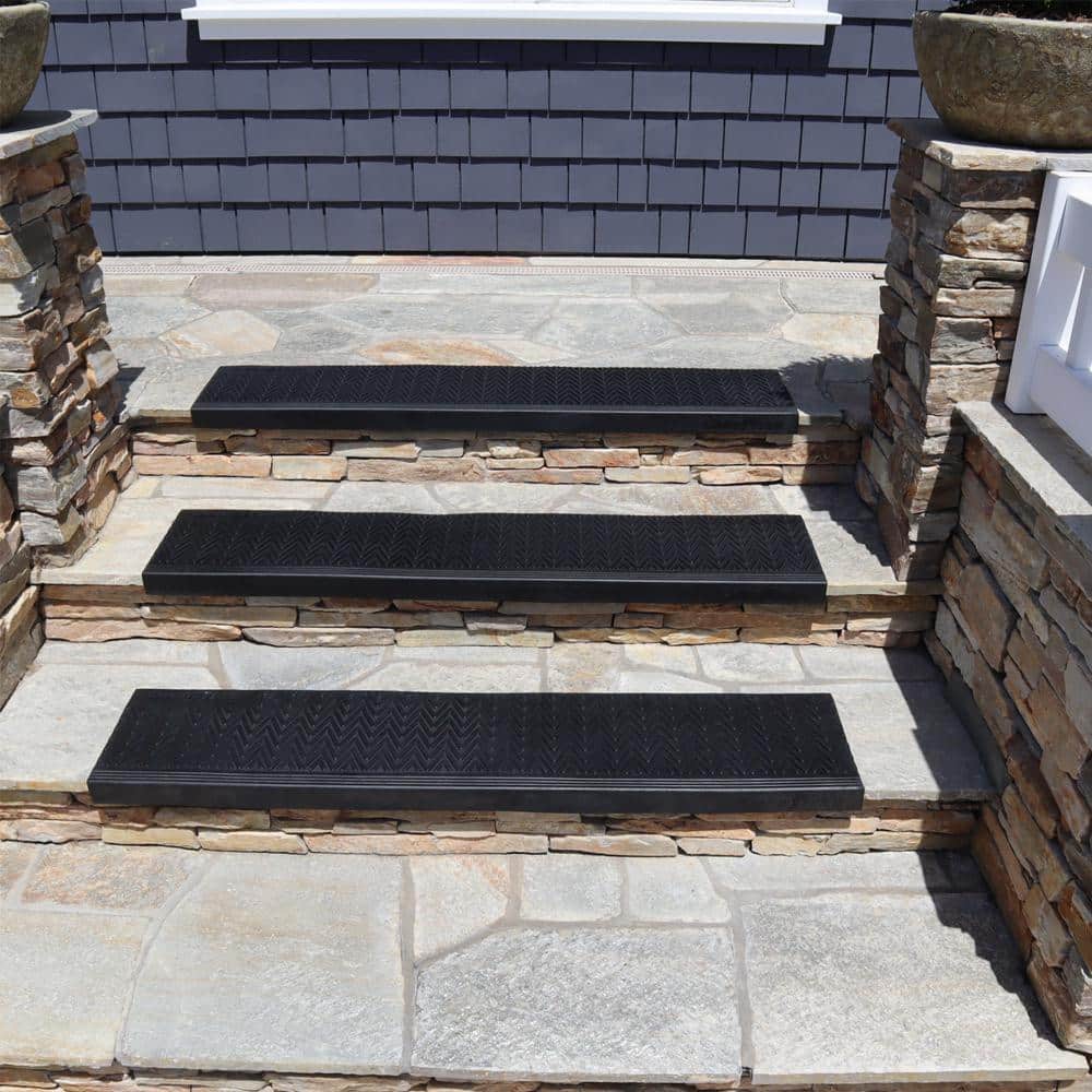 Goodyear Commercial Moderna 10 in. x 48 in. Rubber Stair Tread Cover - 6 Pack 10-104-019-6pk ...