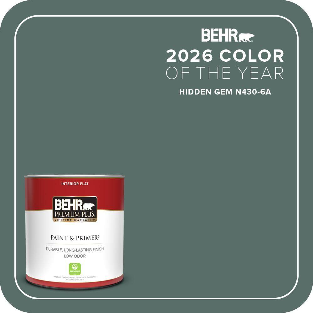 BEHR PREMIUM PLUS 1 qt. #N430-6A Hidden Gem Flat Low Odor Interior ...