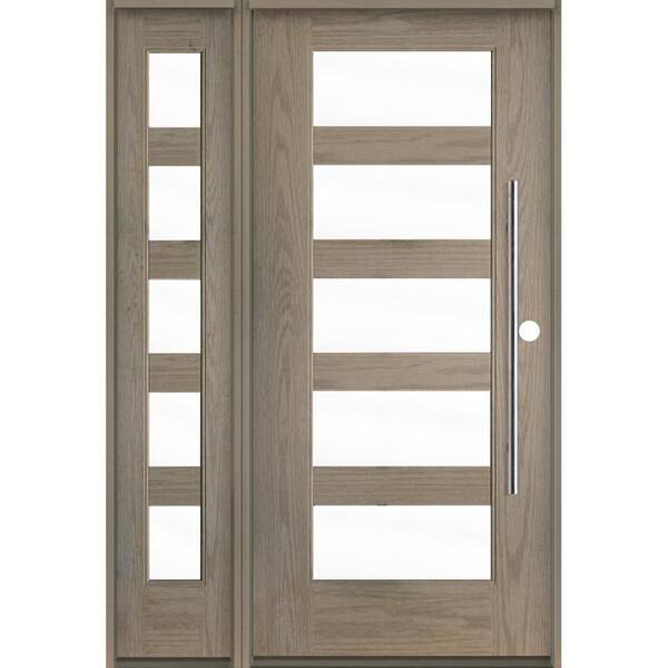 Krosswood Doors Faux Pivot 50 in. x 79 in. 5-Lite Left-Hand/Inswing ...