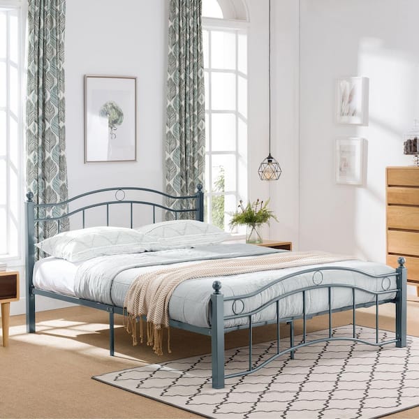 CHRISTOPHER KNIGHT HOME Bouvardia Modern Antique Blue Metal Frame Queen ...