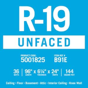 Attic - R19 - Unfaced - Fiberglass Insulation - Insulation - The Home Depot