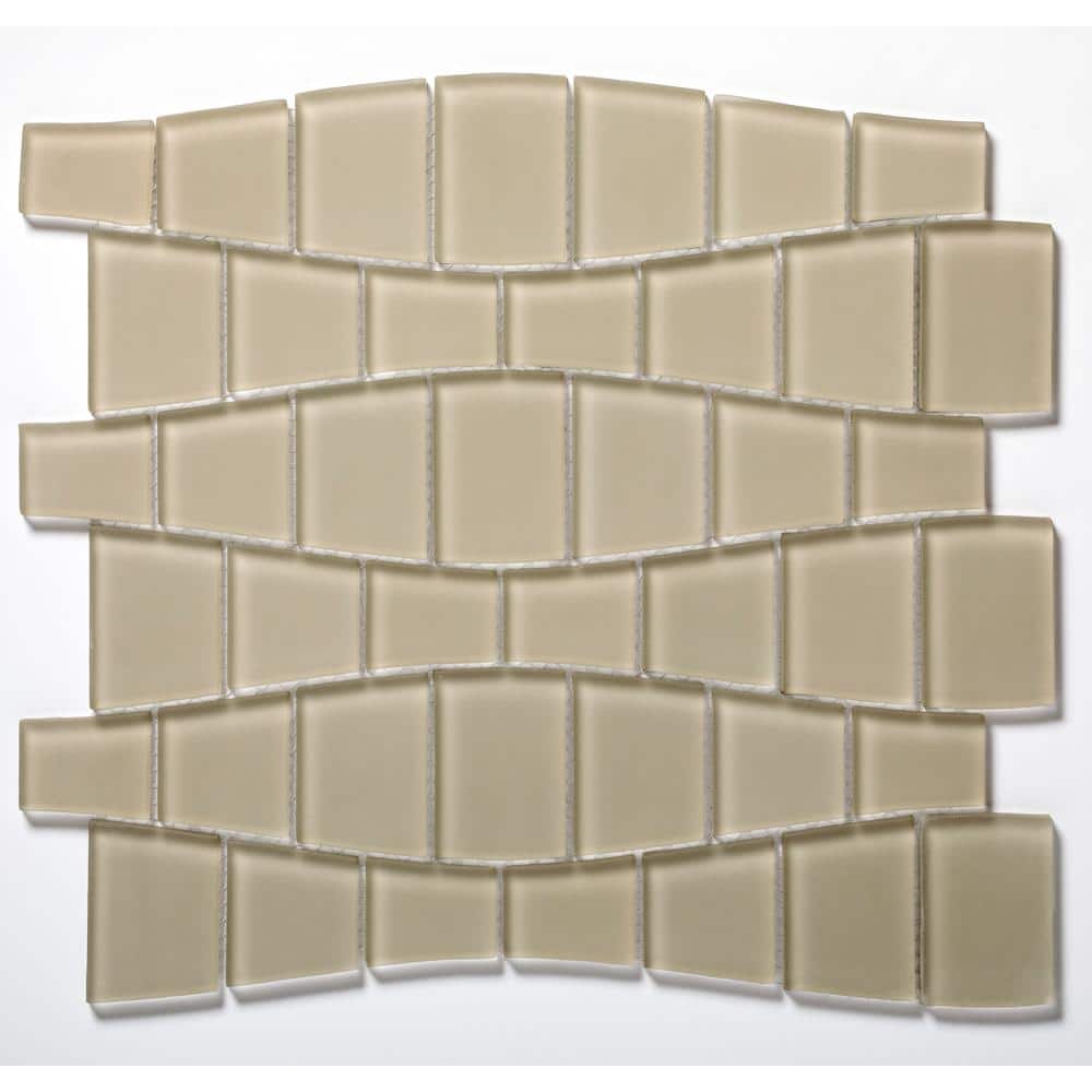 TILE CONNECTION Ripple Mojave Matte 11-1/4 in. x 12 1/4 in. Geometric ...