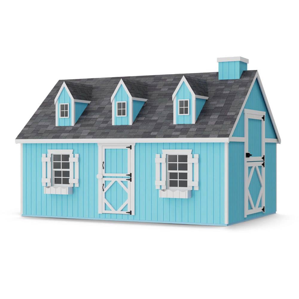Little Cottage Co. 8 ft. x 12 ft. Cape Cod Outdoor Wood Playhouse with ...