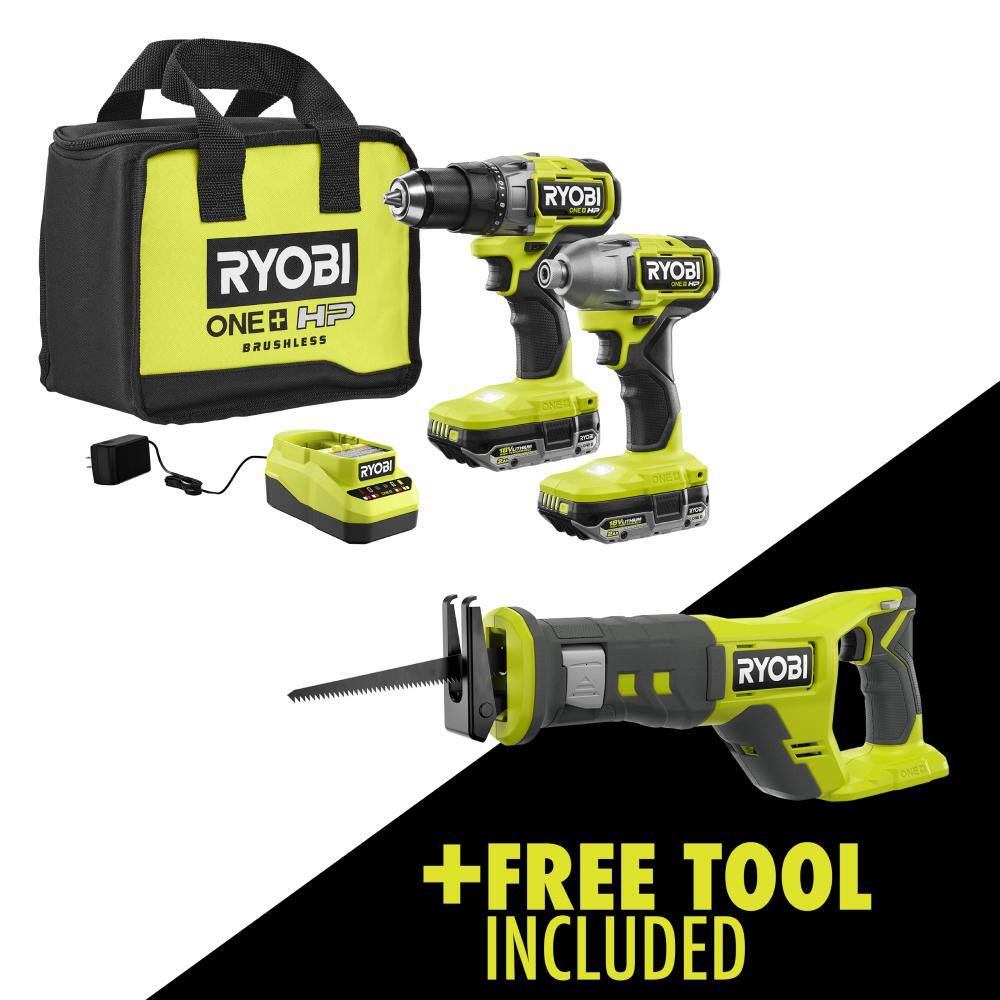 Reviews for RYOBI ONE+ HP 18V Brushless Cordless 2-Tool Combo Kit w/(2 ...