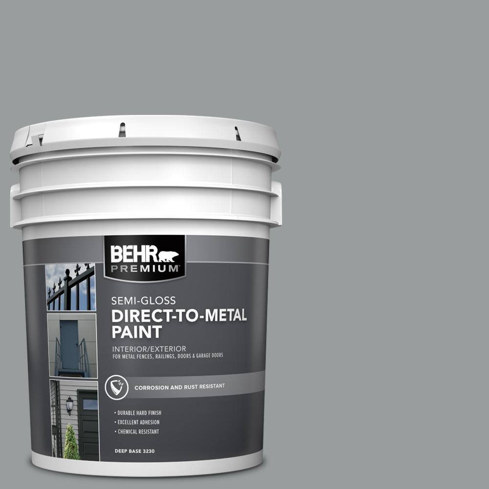 BEHR PREMIUM 5 gal. #N500-4 Pencil Sketch Semi-Gloss Direct to Metal ...