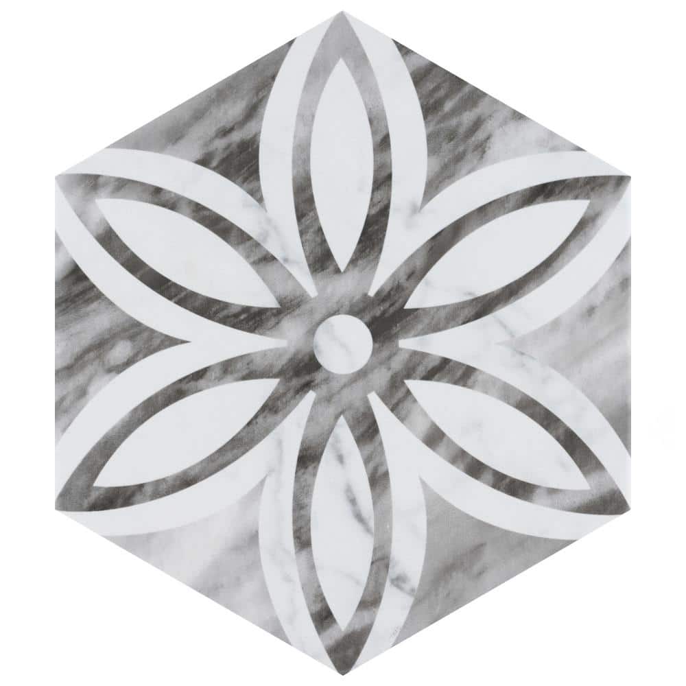 Reviews for Merola Tile Classico Bardiglio Hex Lily 7 in. x 8 in ...