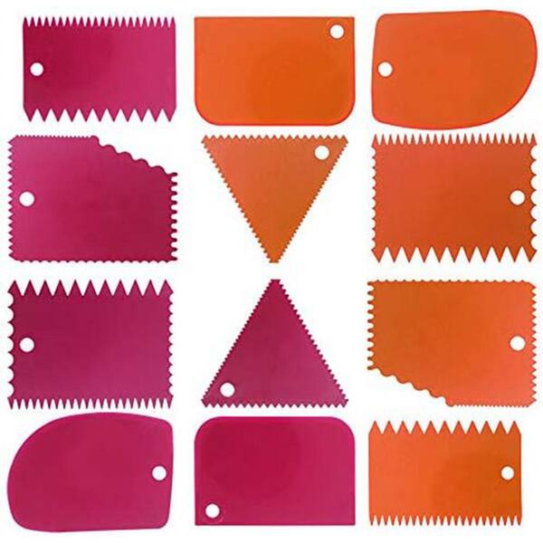 Cake Decorating Set with 12-Piece Smoothing Tools, Food Grade Plastic ...
