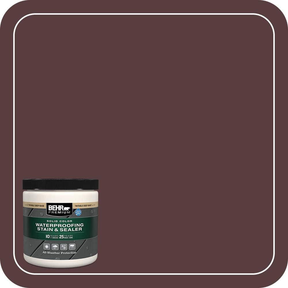 BEHR PREMIUM 8 oz. #PPU1-02 Divine Wine Solid Color Waterproofing ...