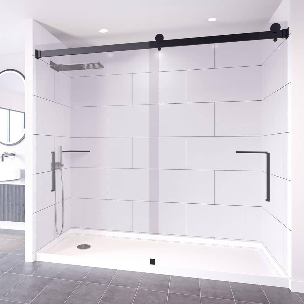 NuVo Winter White-Tetherow 60 in.L x 32 in.W x 99 in. H Floor/Ceiling ...