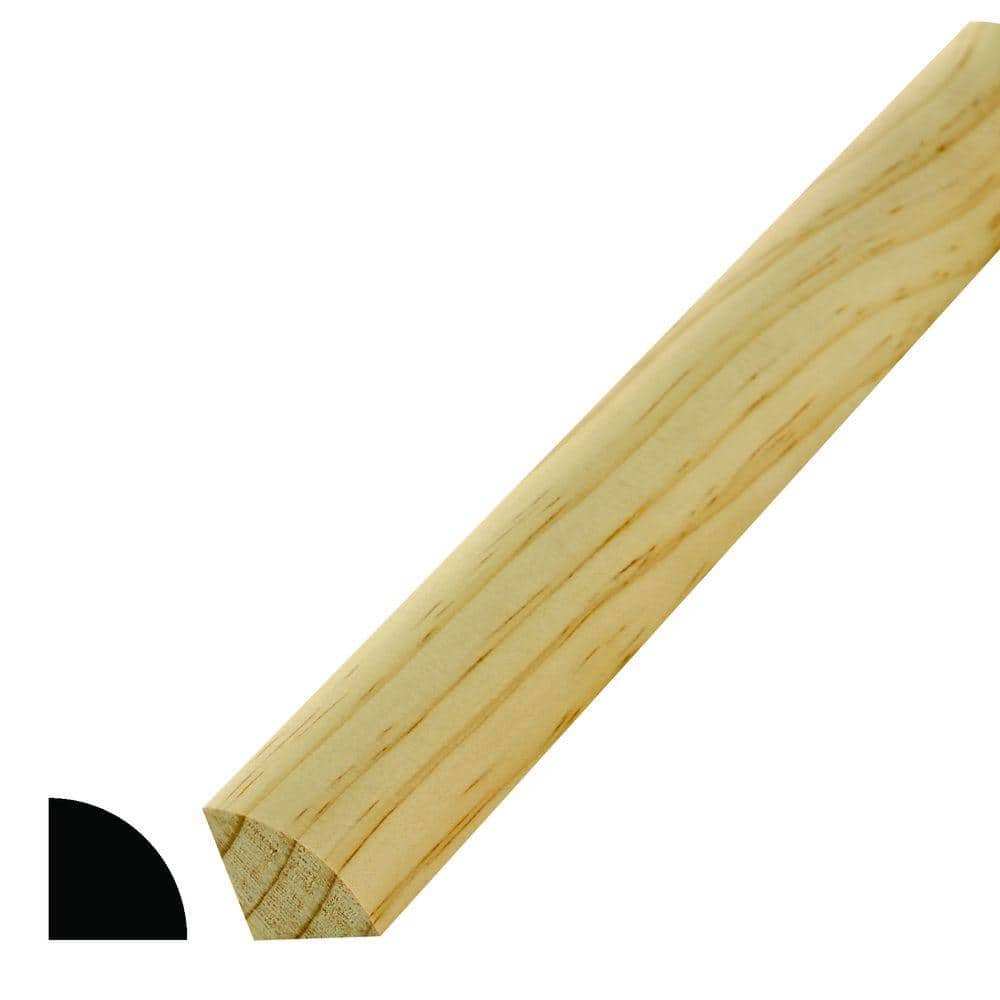 Alexandria Moulding WM 103 1-1/16 in. x 1-1/16 in. Pine Quarter Round ...