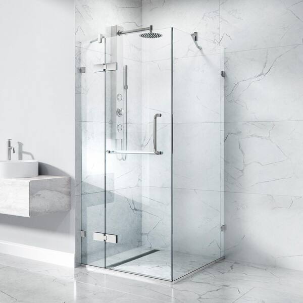 Reviews for VIGO Monteray 34 in. L x 46 in. W x 73 in. H Frameless Pivot Rectangle Shower ...